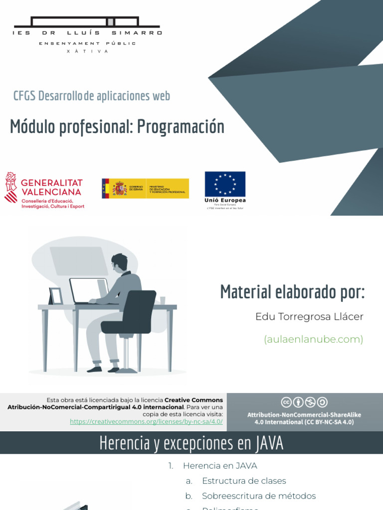 TEMA 6º Herencia y Excepciones en JAVA | PDF | Herencia (Programación ...