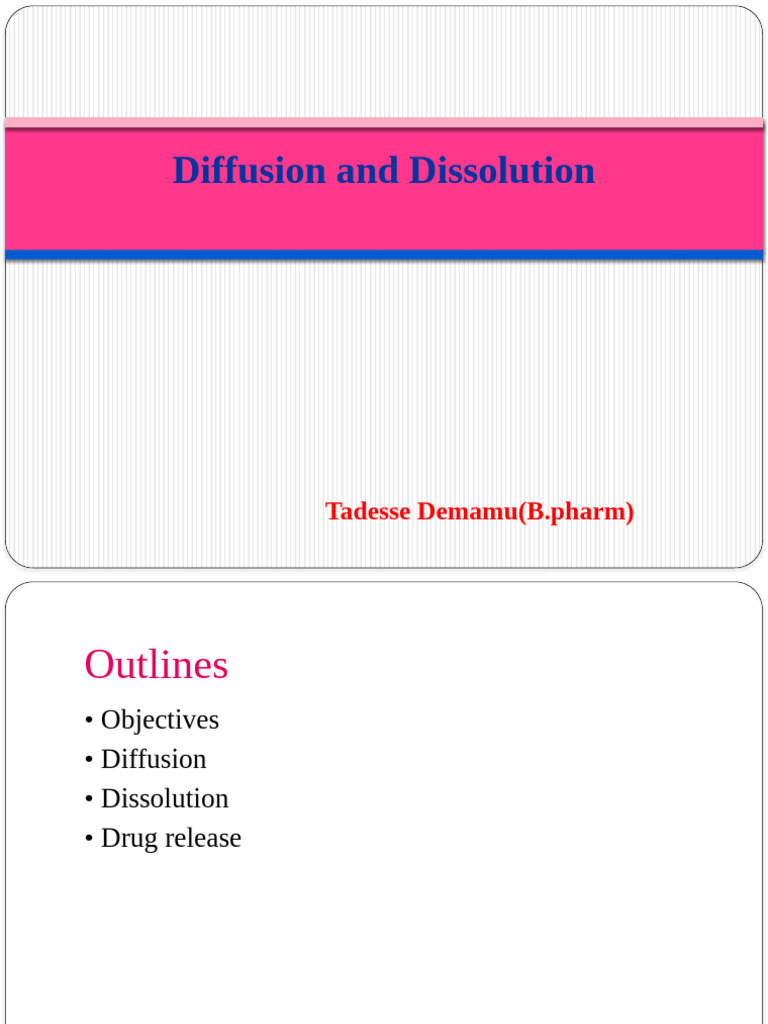 05 Diffusion and Dissolution | PDF | Diffusion | Membrane