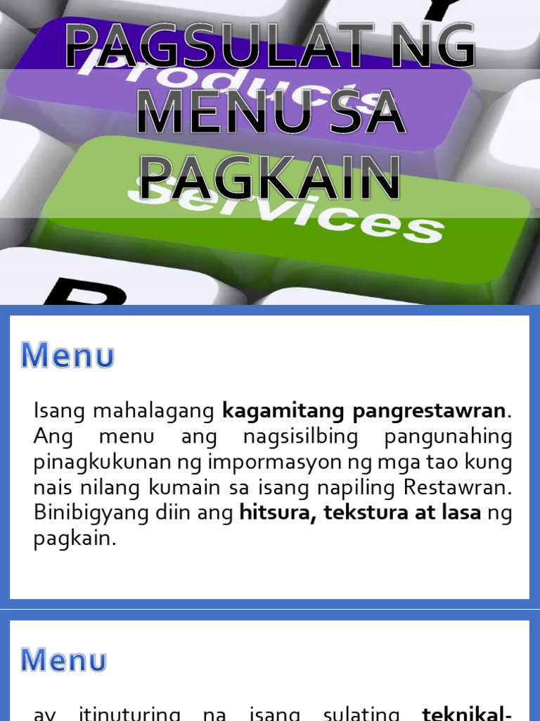 Menu NG Pagkain | PDF
