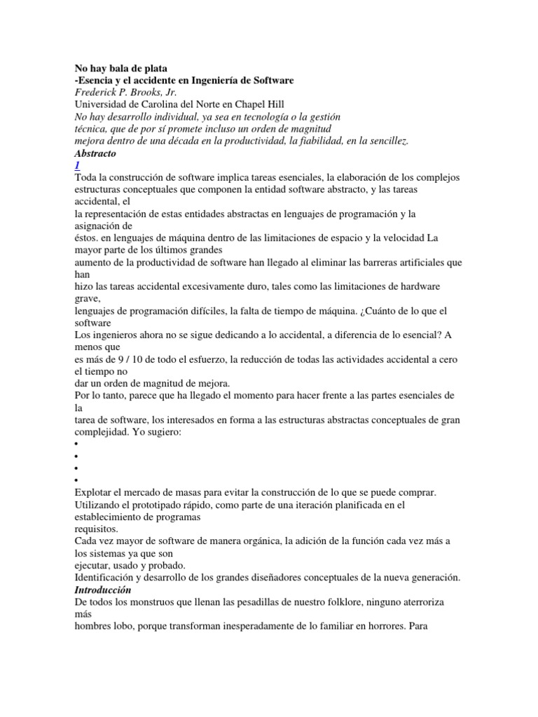 No Silver Bullets | PDF | Ingeniería de software | Software