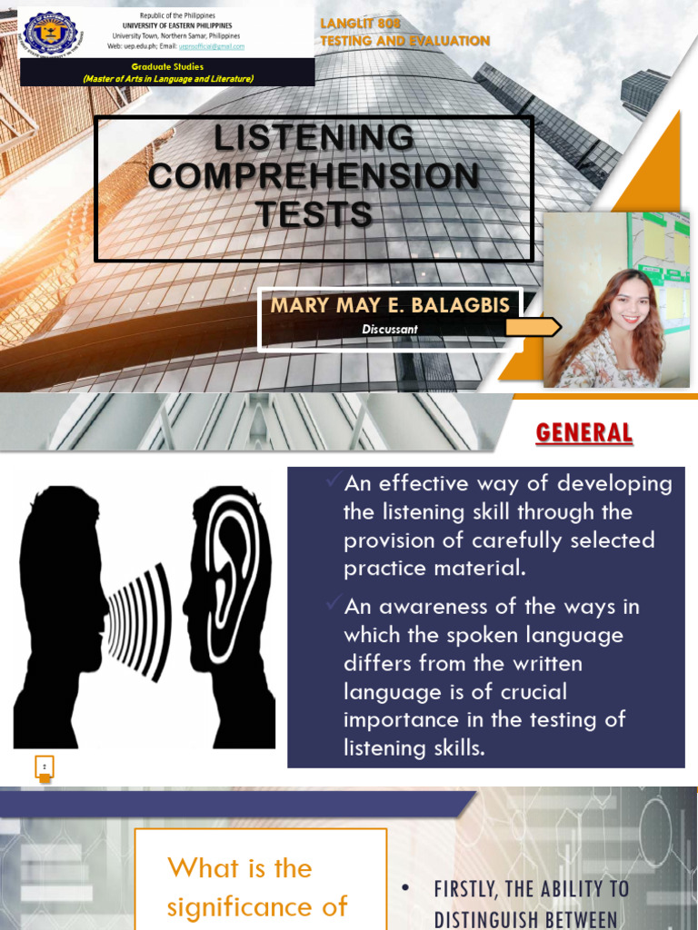 Listening Comprehension Test Types | PDF | Communication | Linguistics