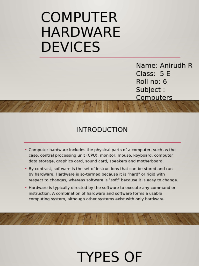 Computer Hardware Devices | PDF