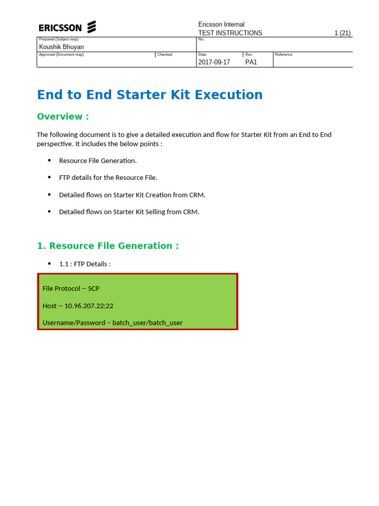 End To End Starter Kit Execution - Rev B | PDF | File Transfer Protocol ...