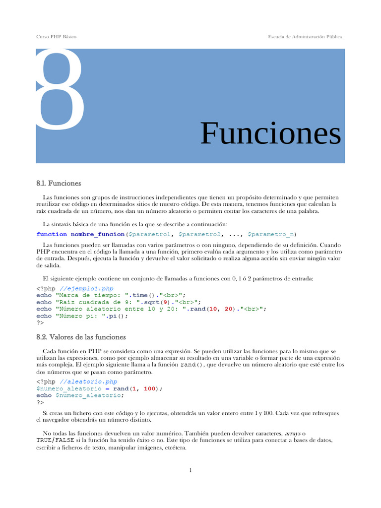S8 Funciones | PDF | Variable (informática) | Función (Matemáticas)