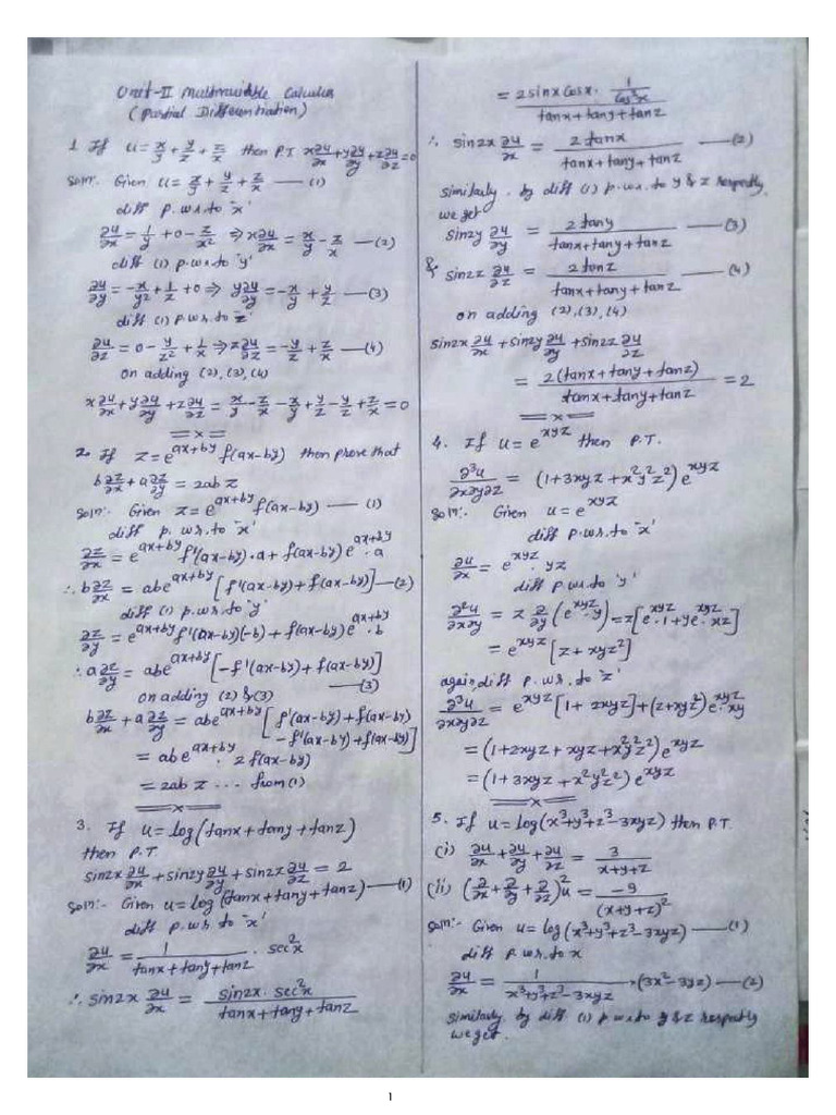 Multivariable Calculus (Partial Diff.) | PDF