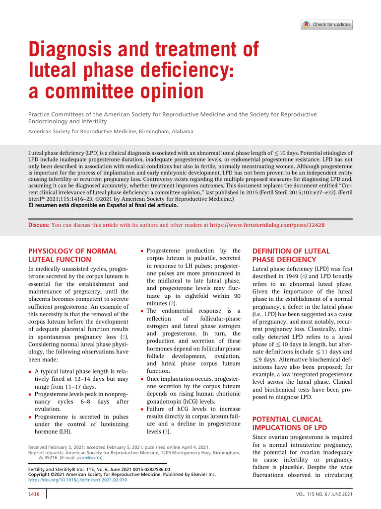 LPD | PDF | Menstrual Cycle | Women's Health