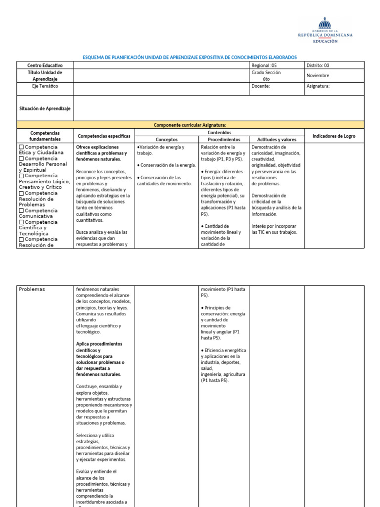 5 Esquema Planificaci N Expositiva de Conocimientos Elaborado | PDF | Aprendizaje | Evaluación