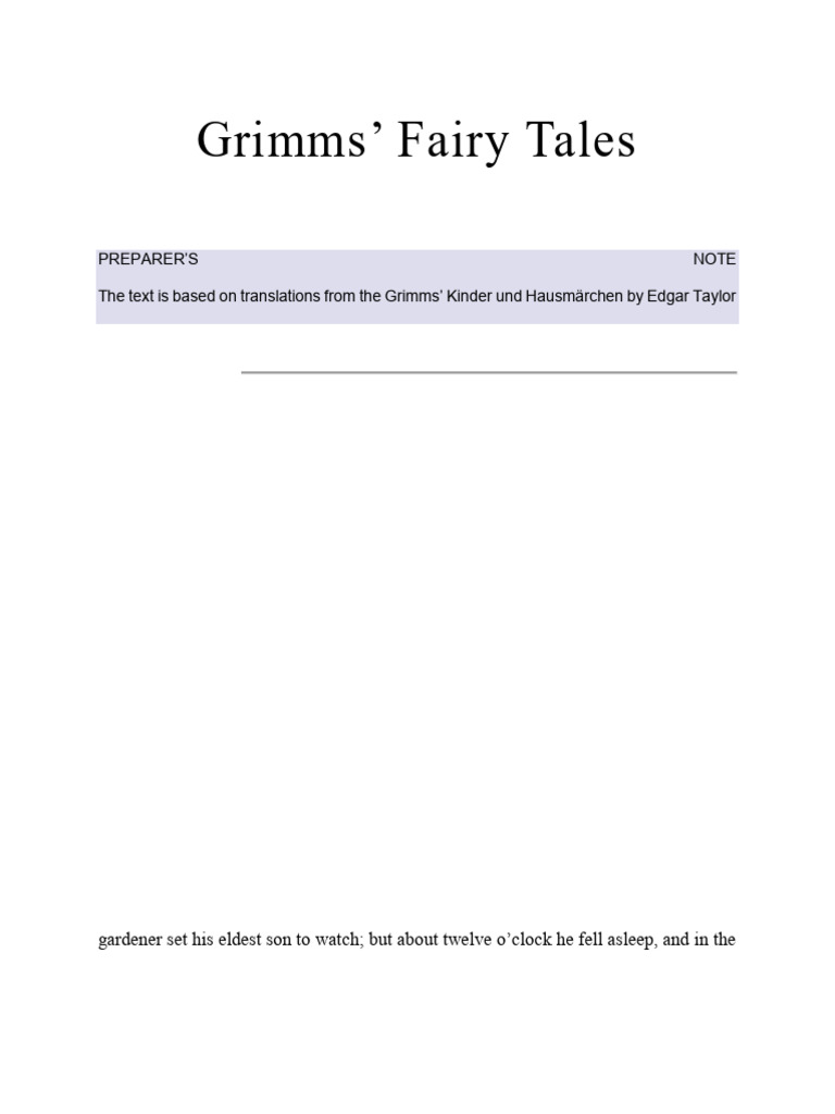 Grimms' Fairy Tales: The Golden Bird | PDF | Grimms' Fairy Tales