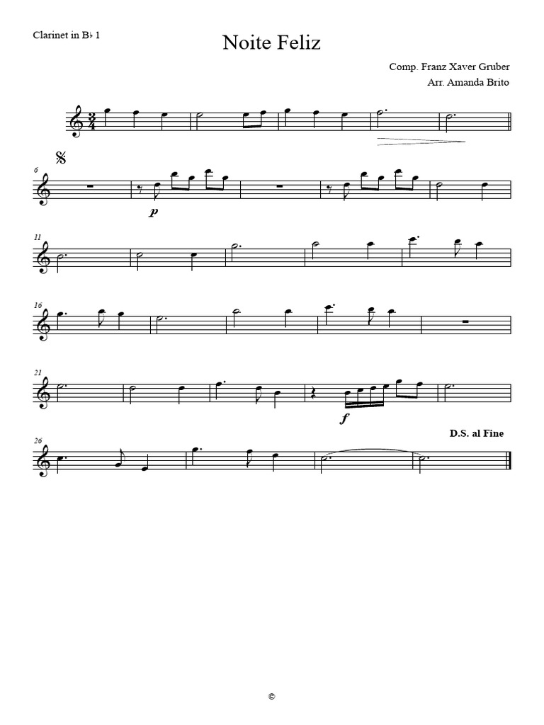 Noite Feliz - Clarinete 1 | PDF