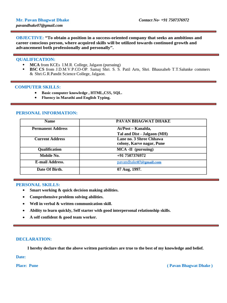 Pavan Resume | PDF