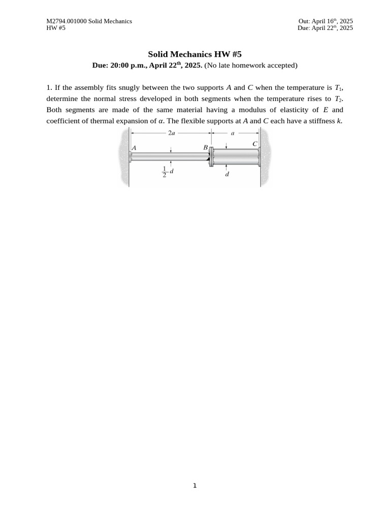 Solid Mechanics HW05 Solution | PDF | Young's Modulus | Stress (Mechanics)