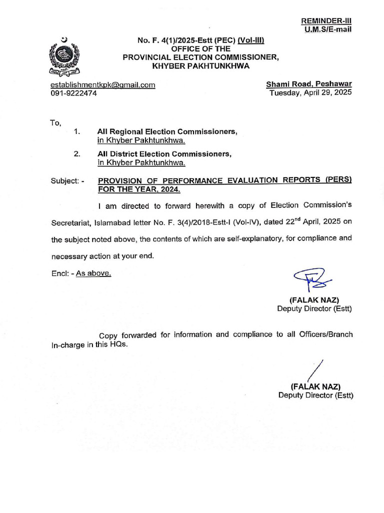 Provision of Performance Evaluation Reports For The Year 2024 | PDF