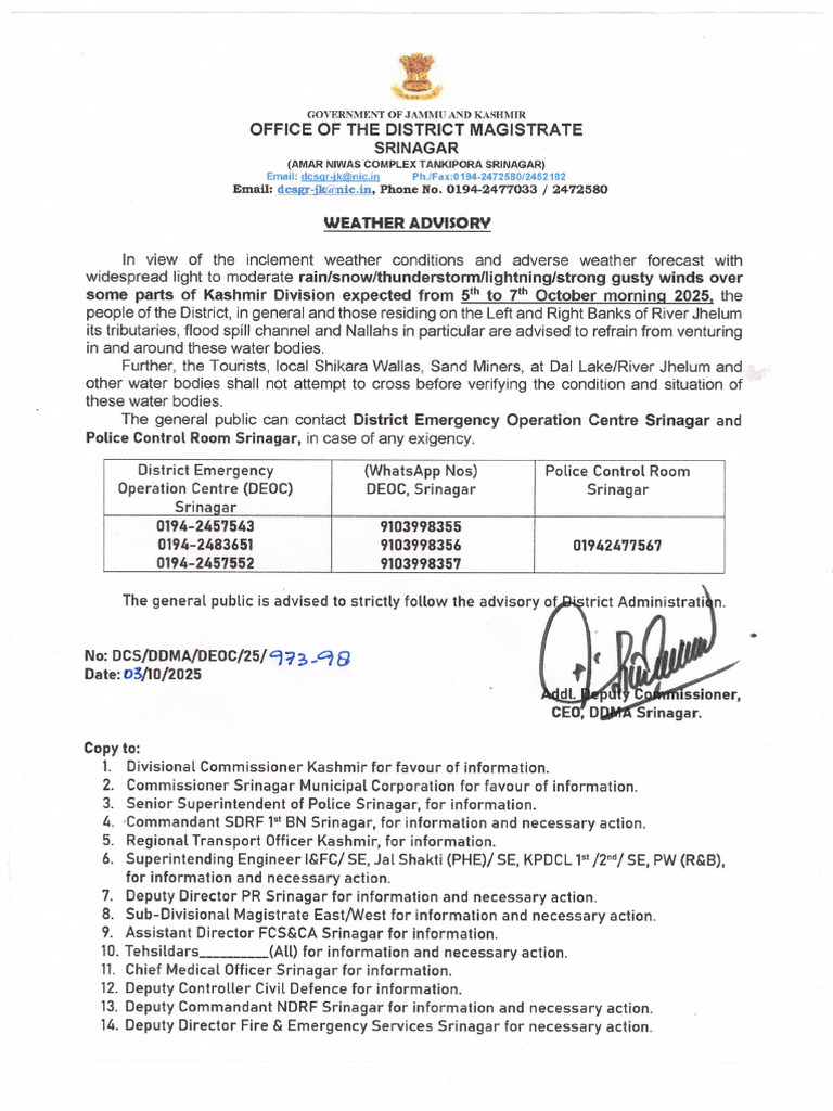 Weather Advisory | PDF