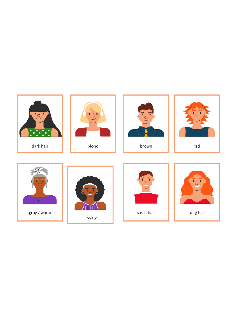 English Describing People Flashcards in Colorful Illustrative Style | PDF