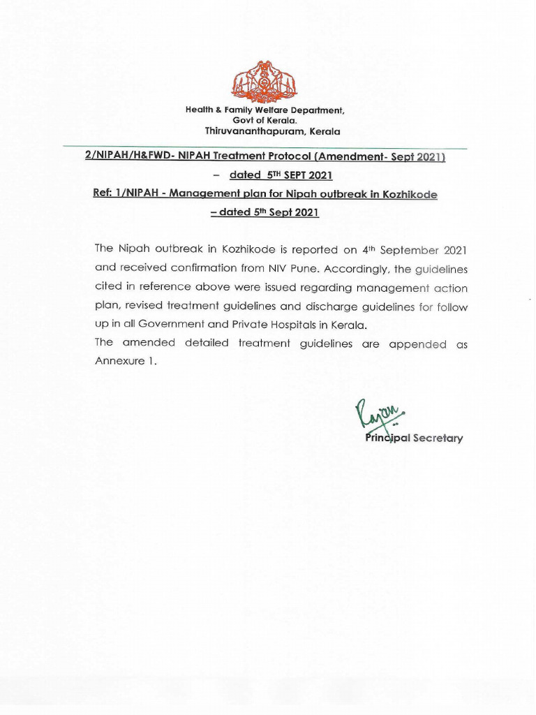 Nipah 2 Treatment Protocol Amendment | PDF