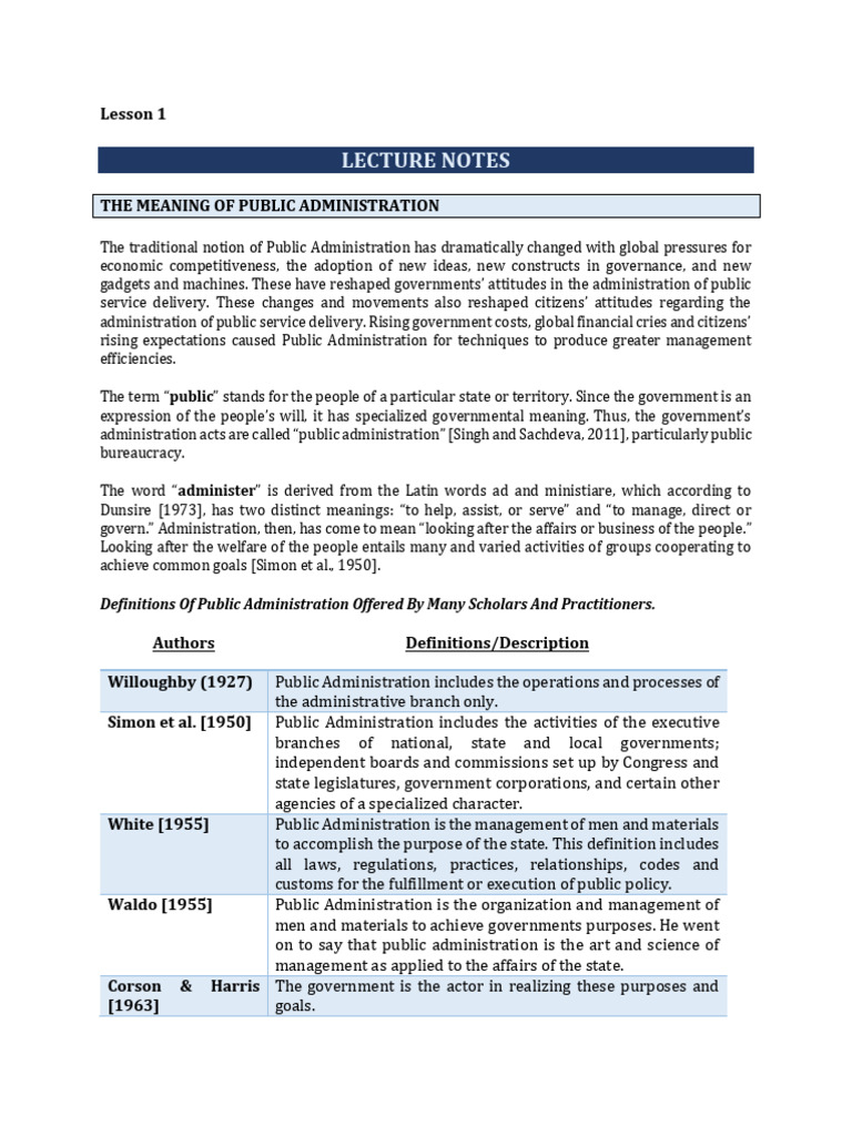 Understanding Public Administration Concepts | PDF | State (Polity ...