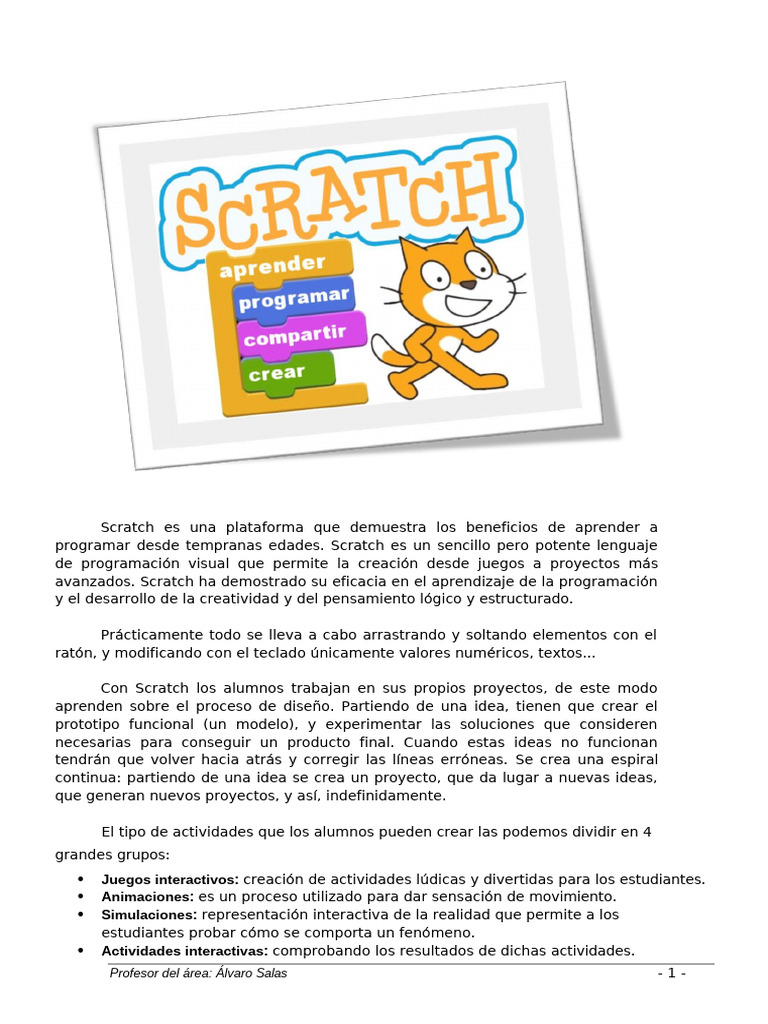 Introducción a Scratch para Educación | PDF | Scratch (lenguaje de ...