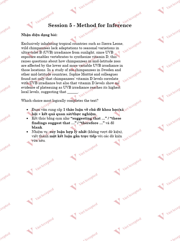 Phase 2.30 - Session 5 - Method For Inference SB | PDF | Vitamin D ...