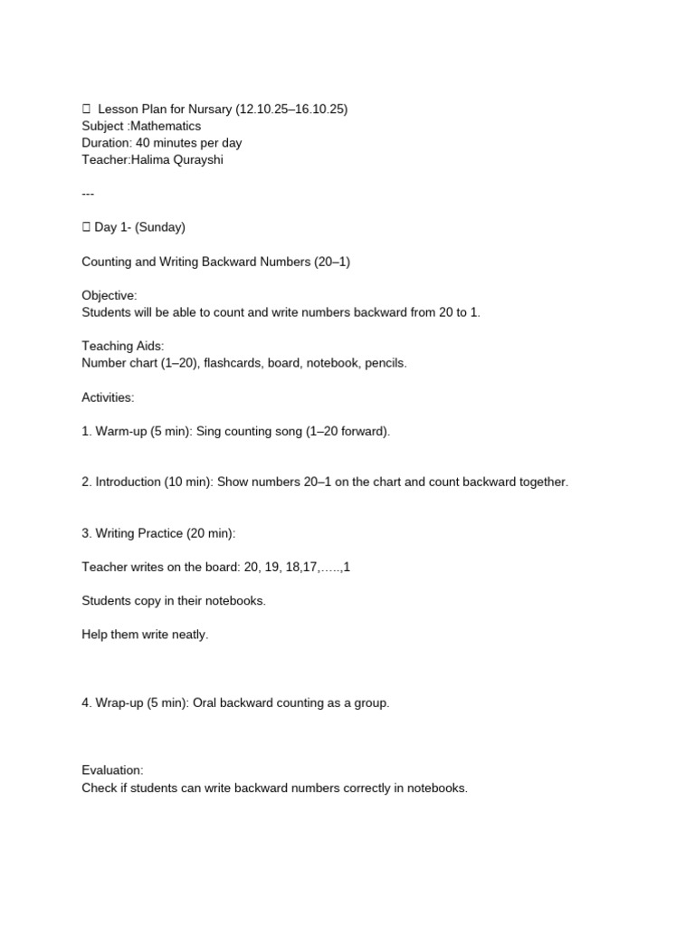 Nursary. Math | PDF