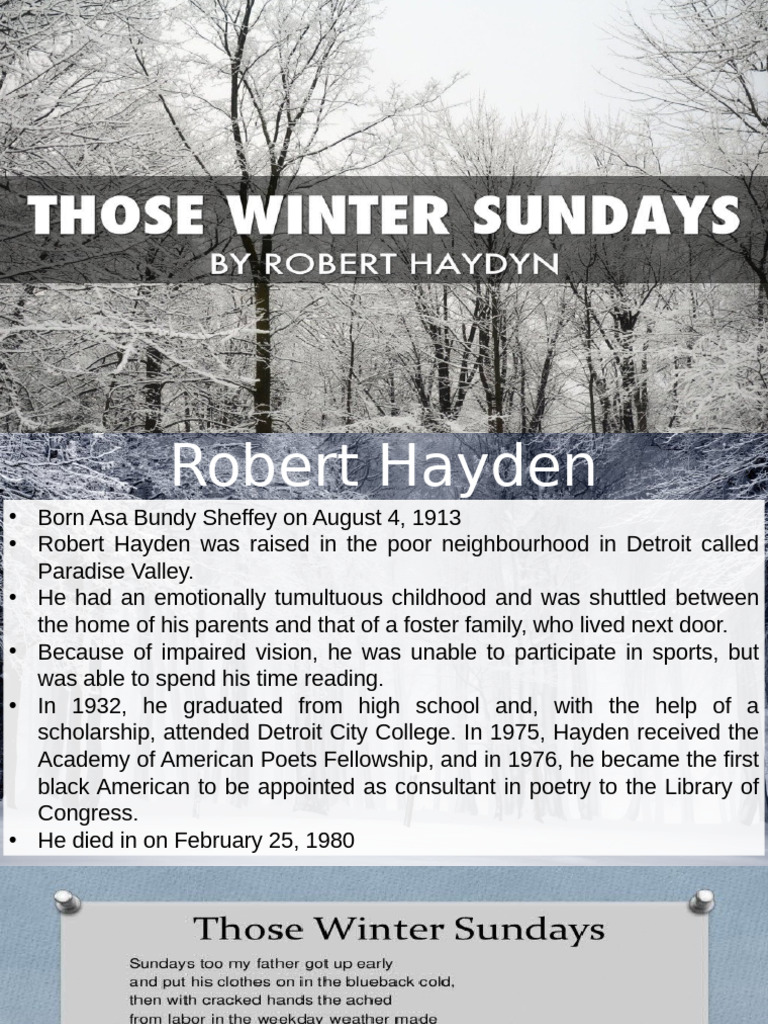 Those Winter Sundays | PDF | Poetry
