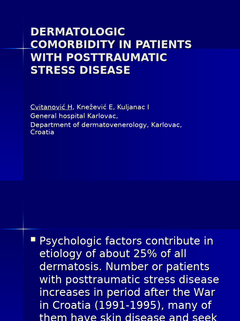 Dermatologic Comorbidity in Patients With Posttraumatic Stress Disease | PDF | Dermatitis ...