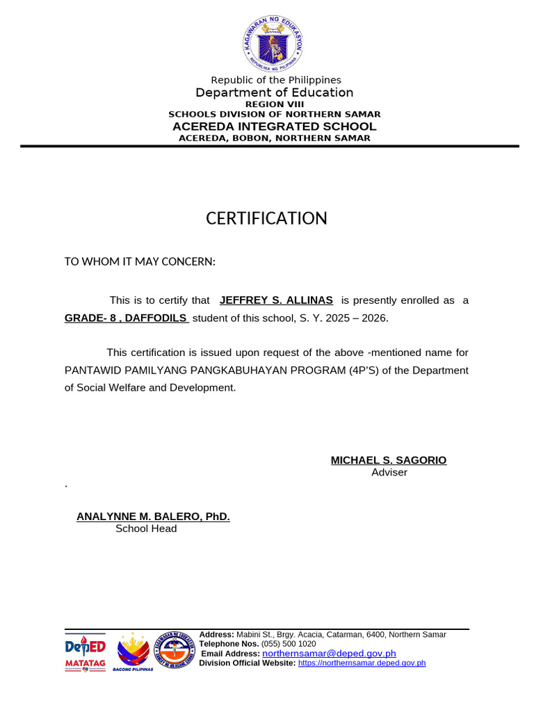 4Ps Certification 2023 2024 | PDF