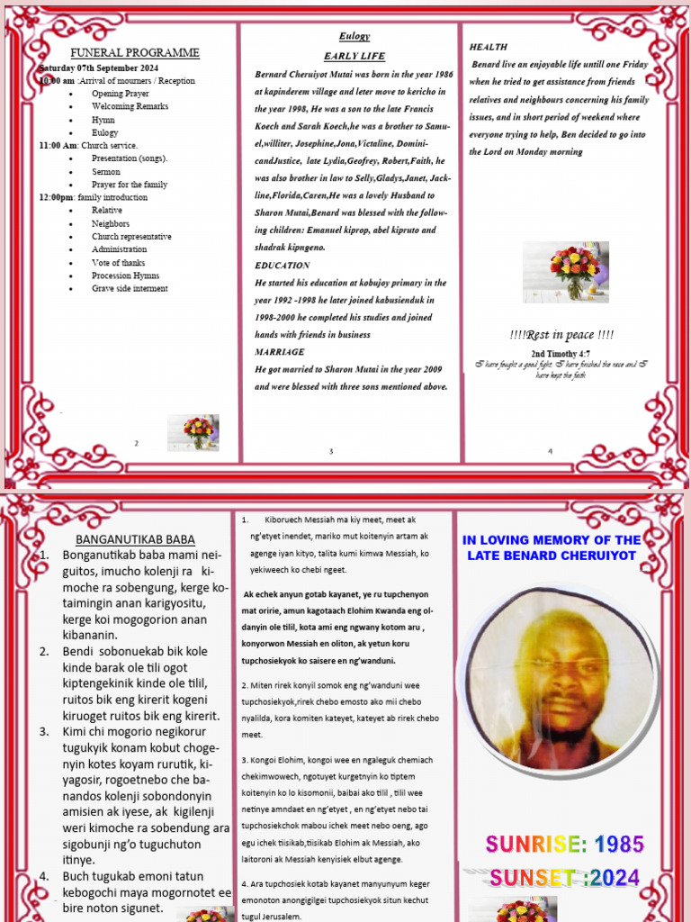 Benard Cheruiyot Program | PDF | Rituals | Cultural Aspects Of Death