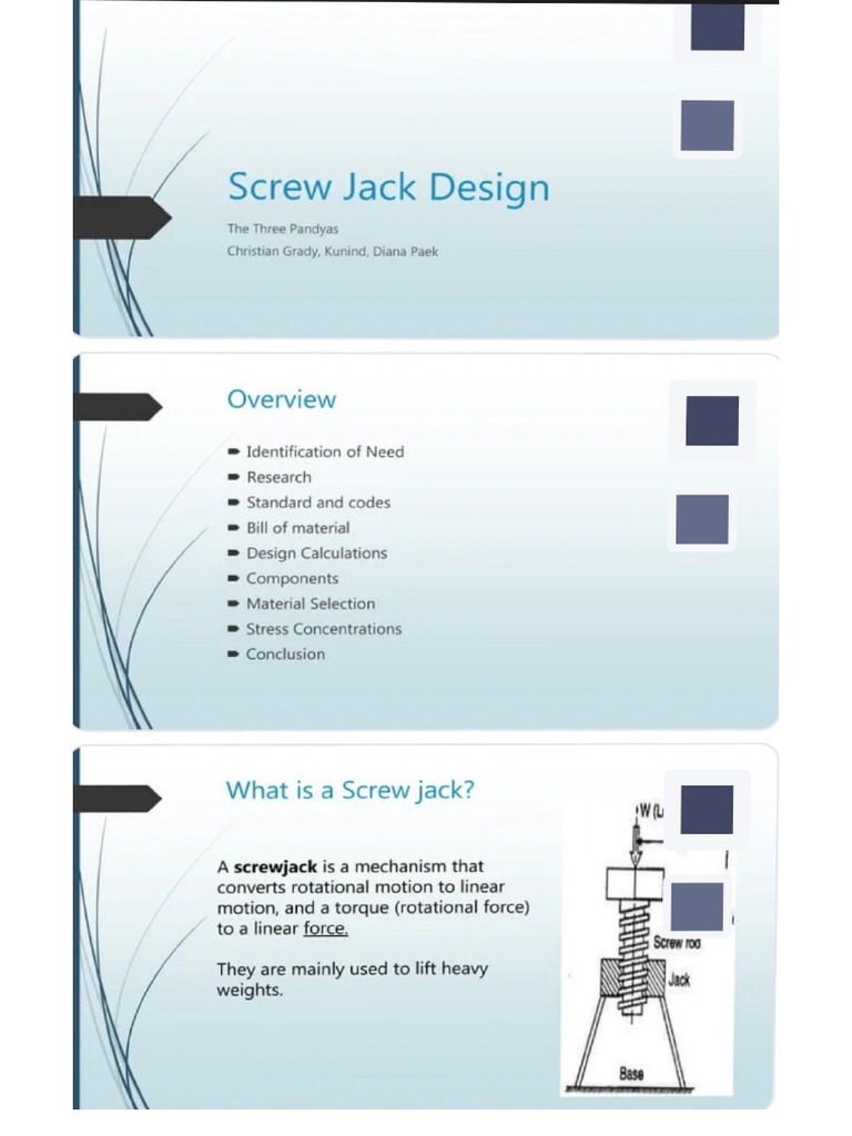 Presentation of Screw Jack Design | PDF