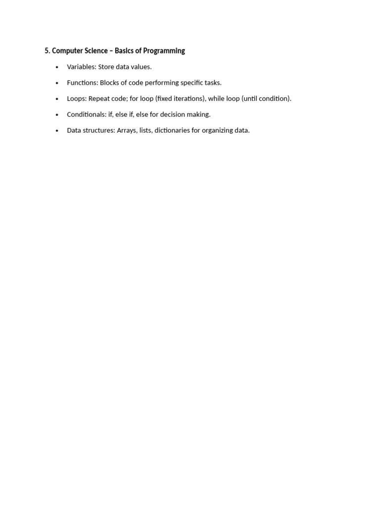 Computer Science - Basics of Programming | PDF