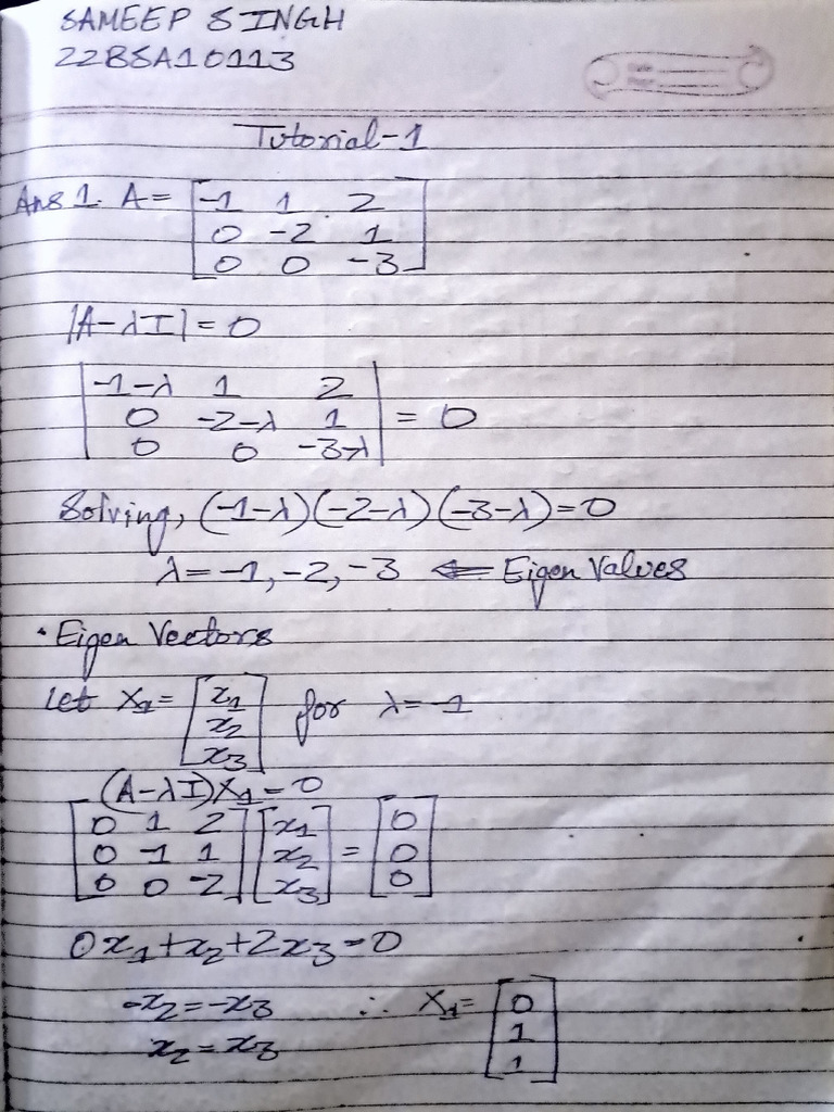 22BSA10113 Maths Tutorial-1 | PDF