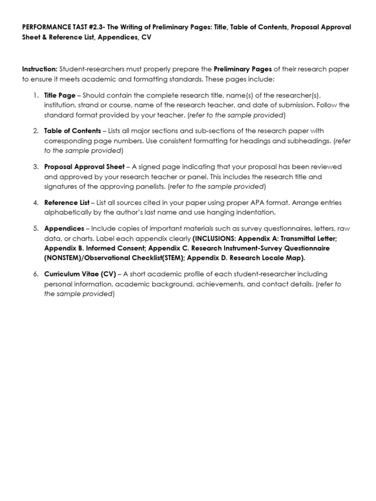 Writing Preliminary Pages for Research | PDF | Apa Style