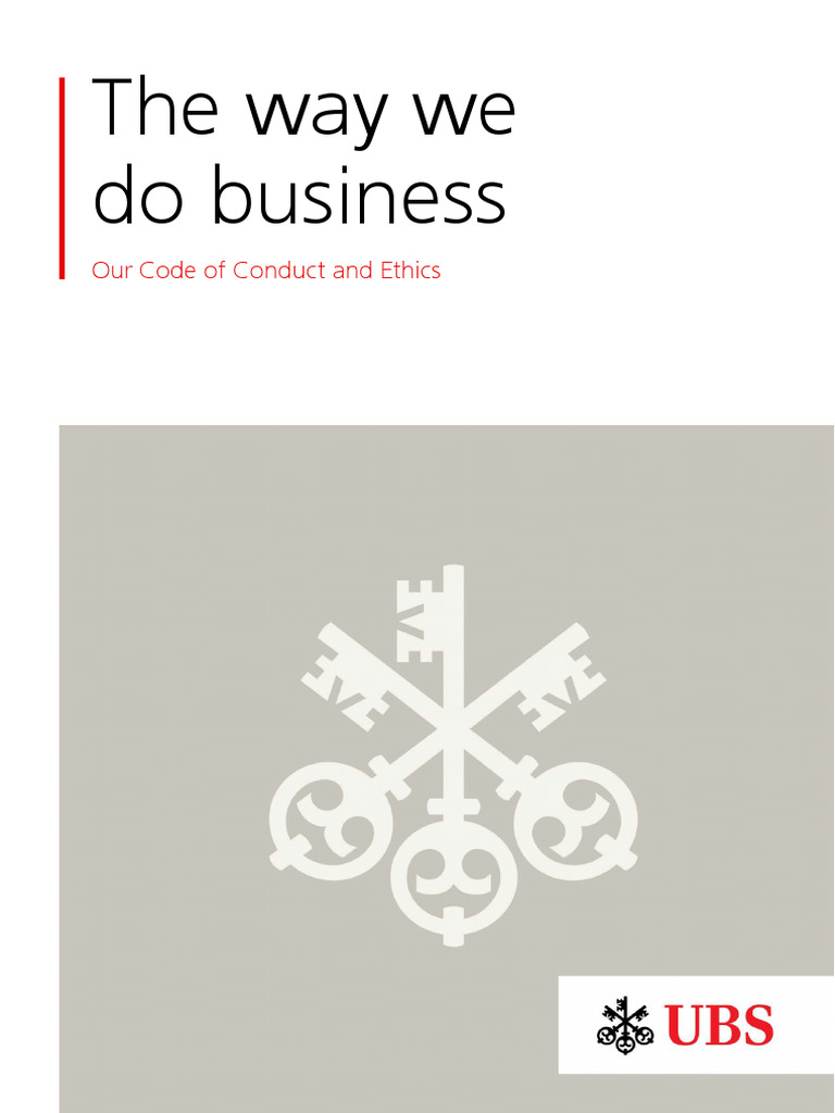 UBS Code of Conduct and Ethics Guide | PDF | Audit | Safety