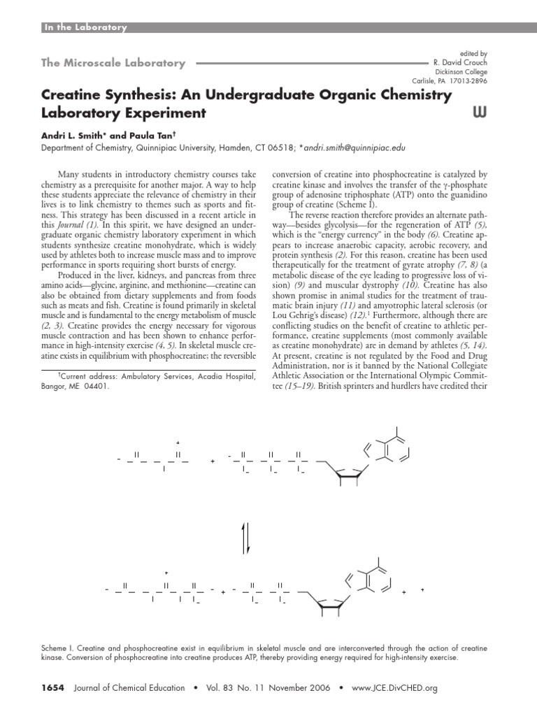 Creatine Synthesis in Organic Chemistry Lab | PDF | Amine | Biosynthesis