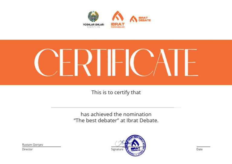 Certificate For Debate PDF | PDF
