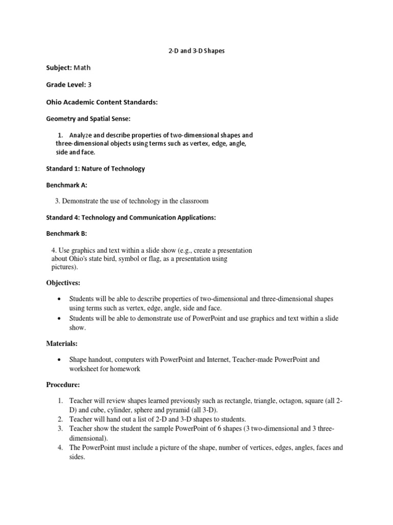 Subject: Math Grade Level: 3 Ohio Academic Content Standards | PDF