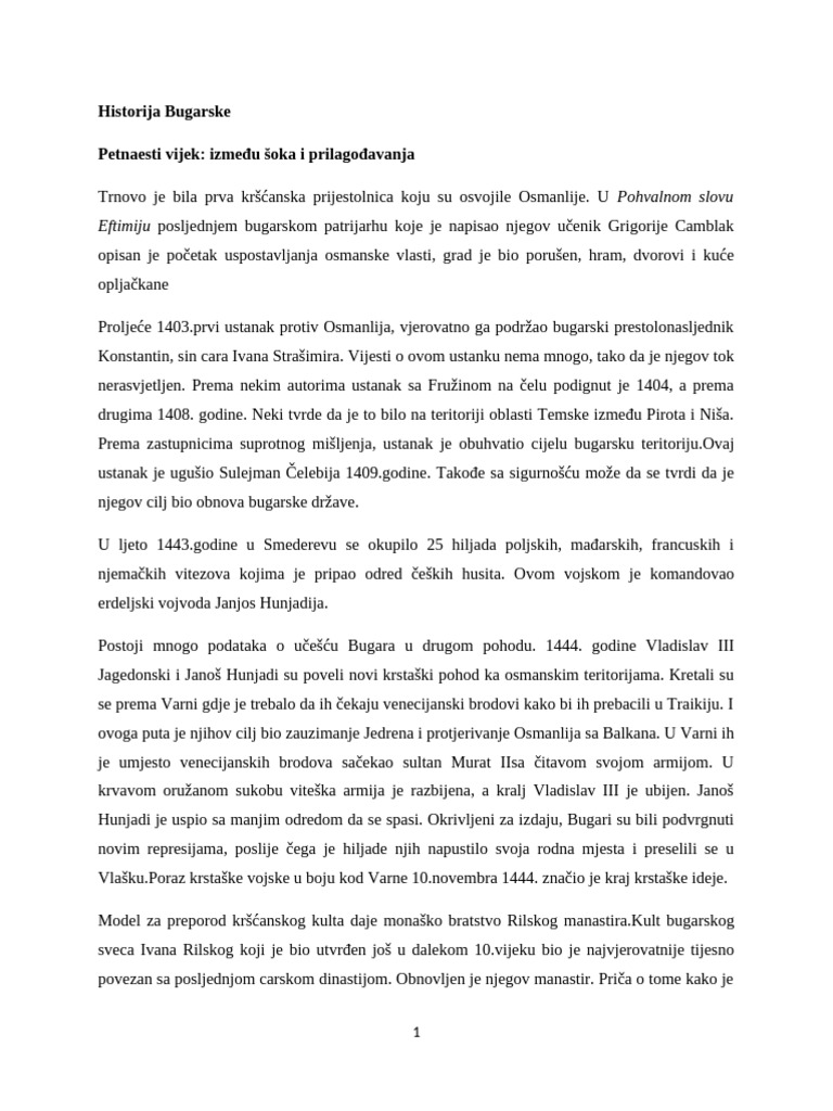 Historija Bugarske - Skraćeno | PDF