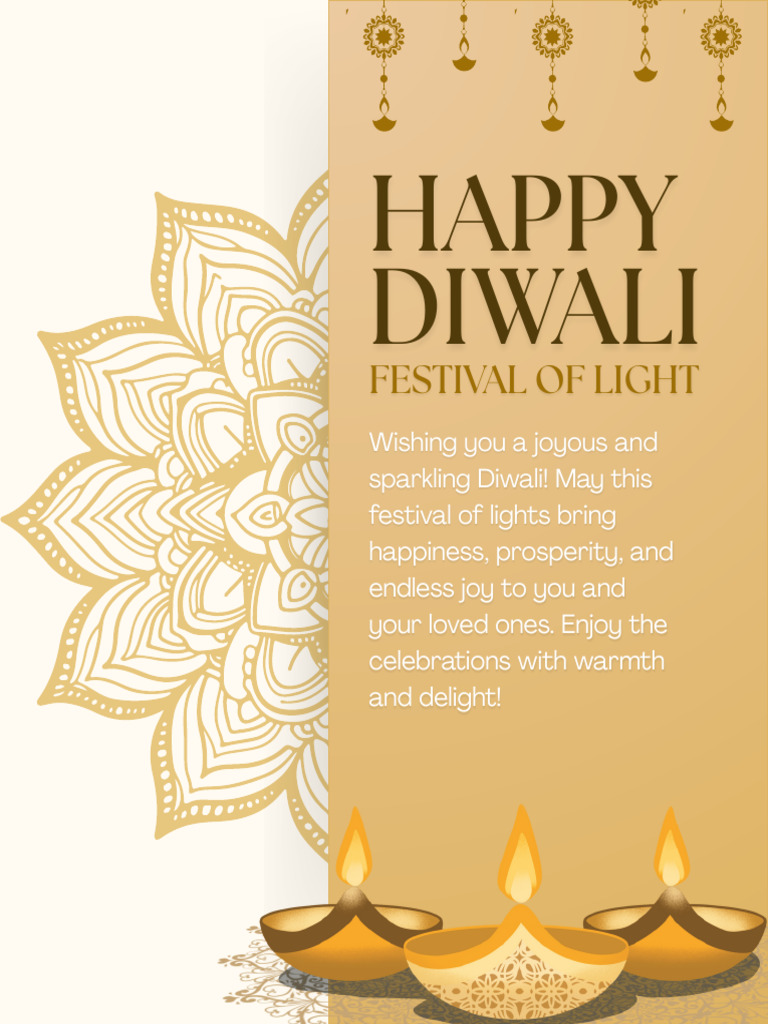 Gold and Beige Traditional Aesthetic Diwali Instagram Post | PDF