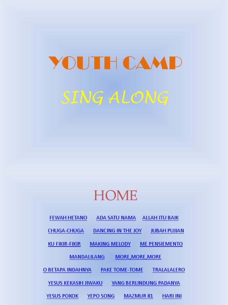 YOUTH CAMP Sing Along | PDF | Agama & Spiritualitas