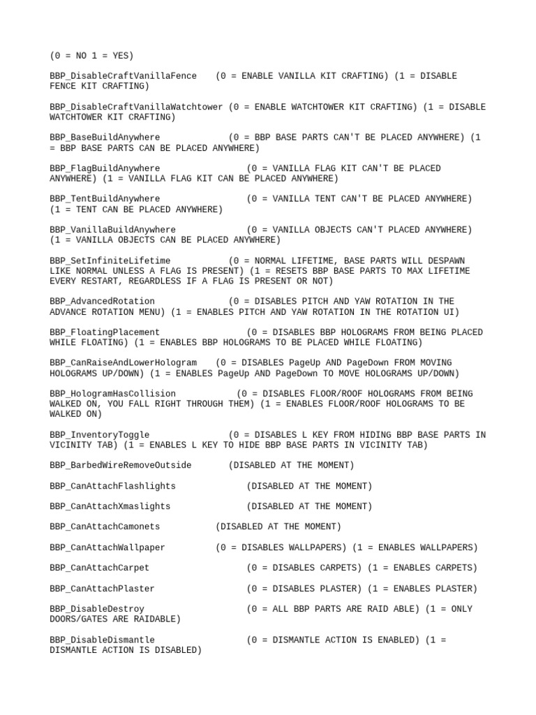BBP Settings Explanation | PDF | Building Engineering | Building Materials