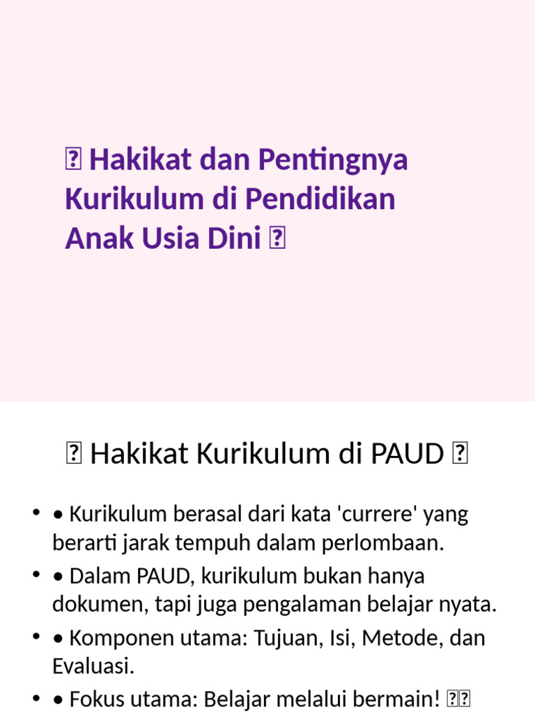 Pentingnya Kurikulum PAUD untuk Anak | PDF