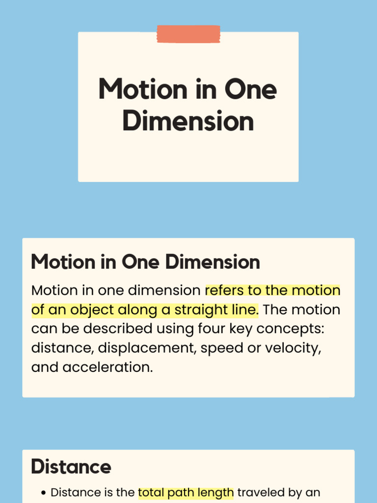Understanding One-Dimensional Motion | PDF