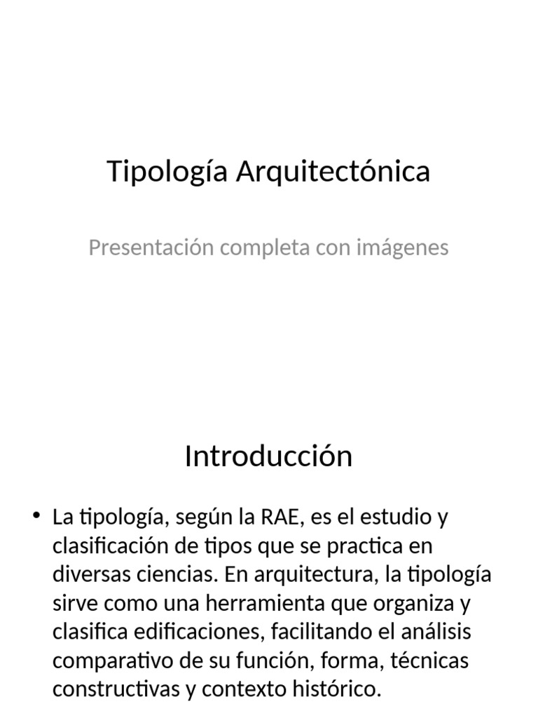 Tipología Arquitectónica: Clasificación y Función | PDF | edificio