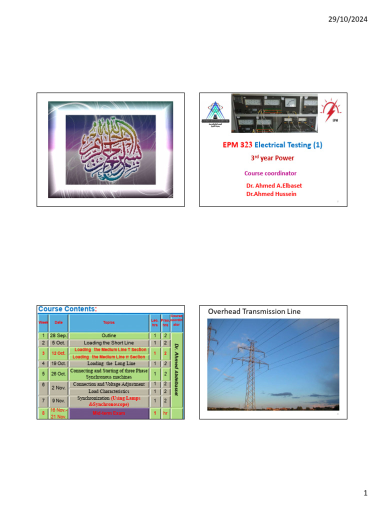 Medium Transmission Line Testing Guide | PDF | Electric Power ...
