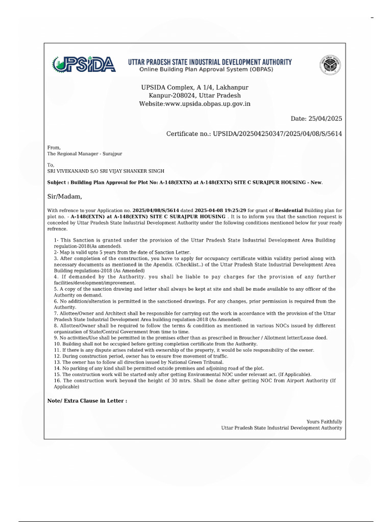 Signed 2025 04 08 S 5614 FINAL - APPROVAL - LETTER 034752 | PDF
