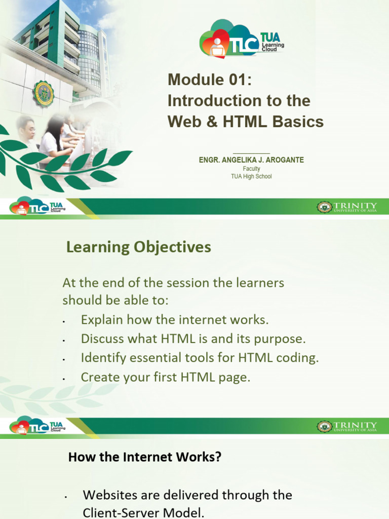 Module 01 - Introduction To The Web & HTML Basics - 0 | PDF