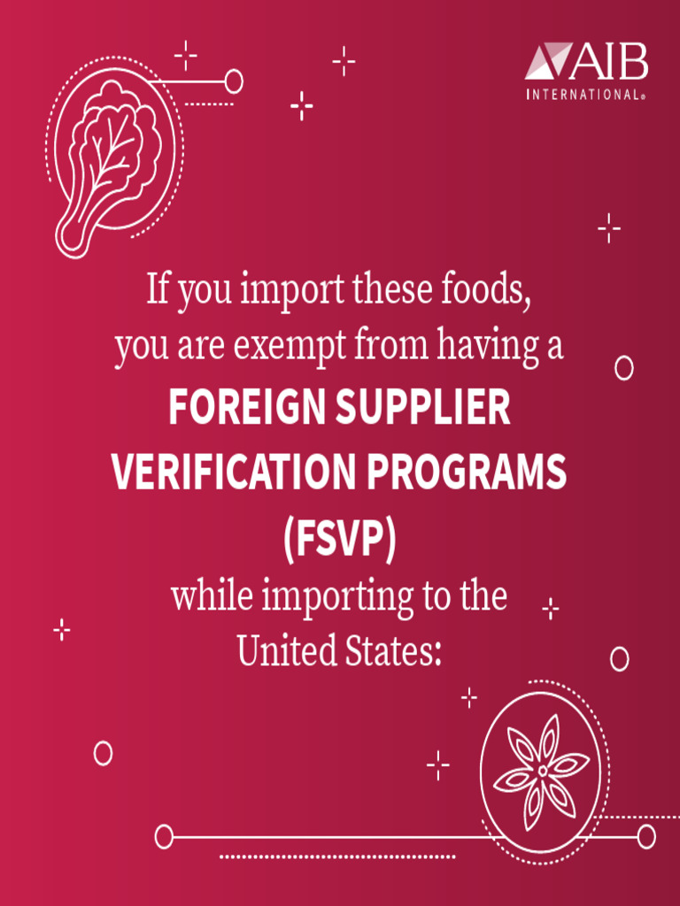 Learn About Foreign Supplier Verification Programs (FSPV) | PDF