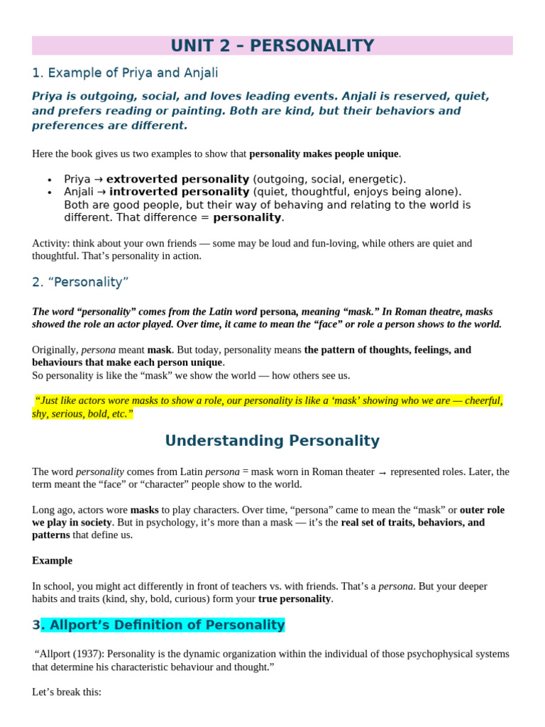 Understanding Personality Traits and Types | PDF | Unconscious Mind | Mind