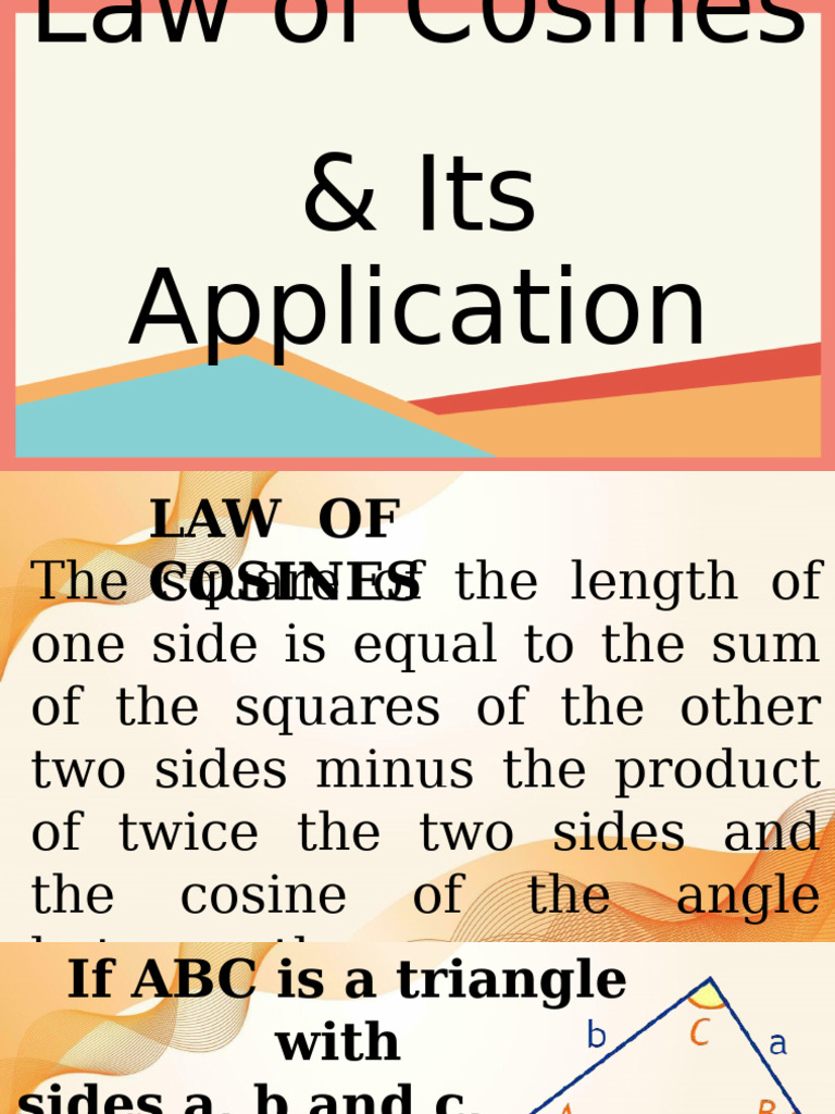 Law of Cosines Its Application | PDF
