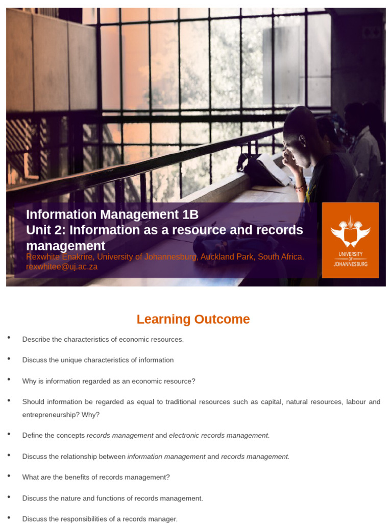 Information as an Economic Resource | PDF | Records Management ...