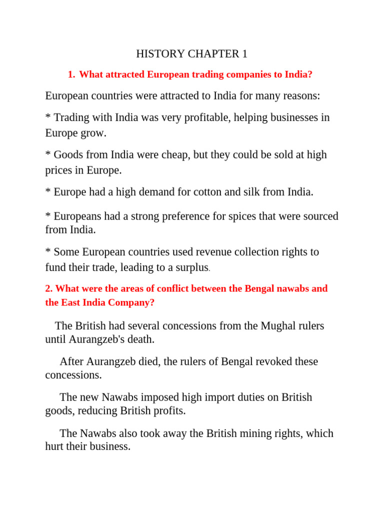 History Chapter 2 Notes of Lesson | PDF | British Raj | East India Company